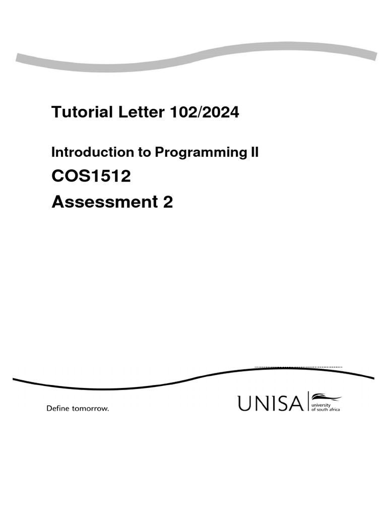 Assignment 2 - Tutorial Letter 102 - 2024 | PDF | Parameter (Computer Programming) | Computing