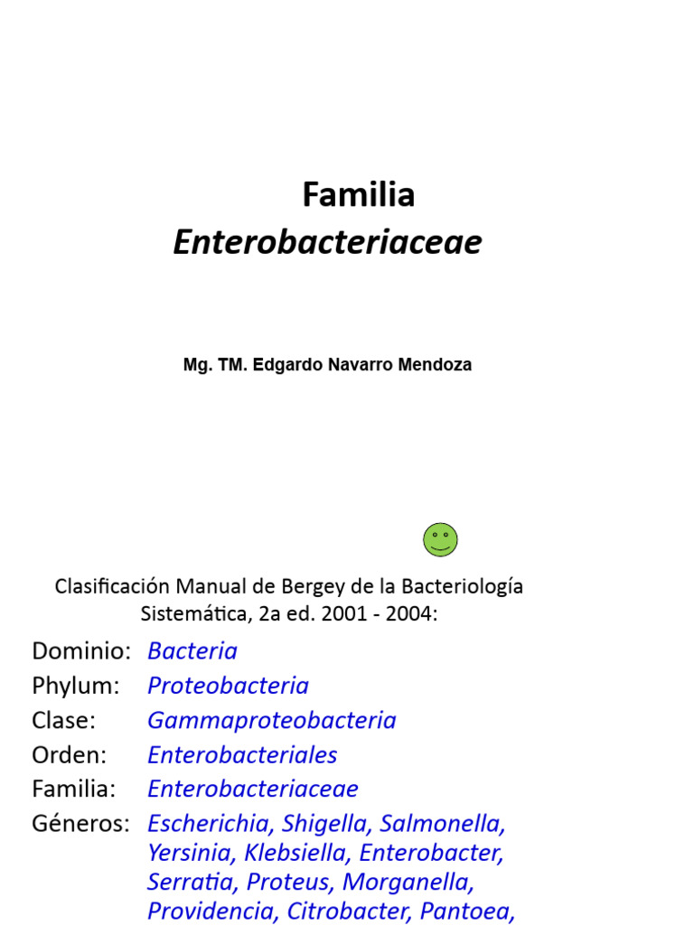 Clase 11 Enterobacteriaceae I 2018 PPTX | PDF | Escherichia coli ...