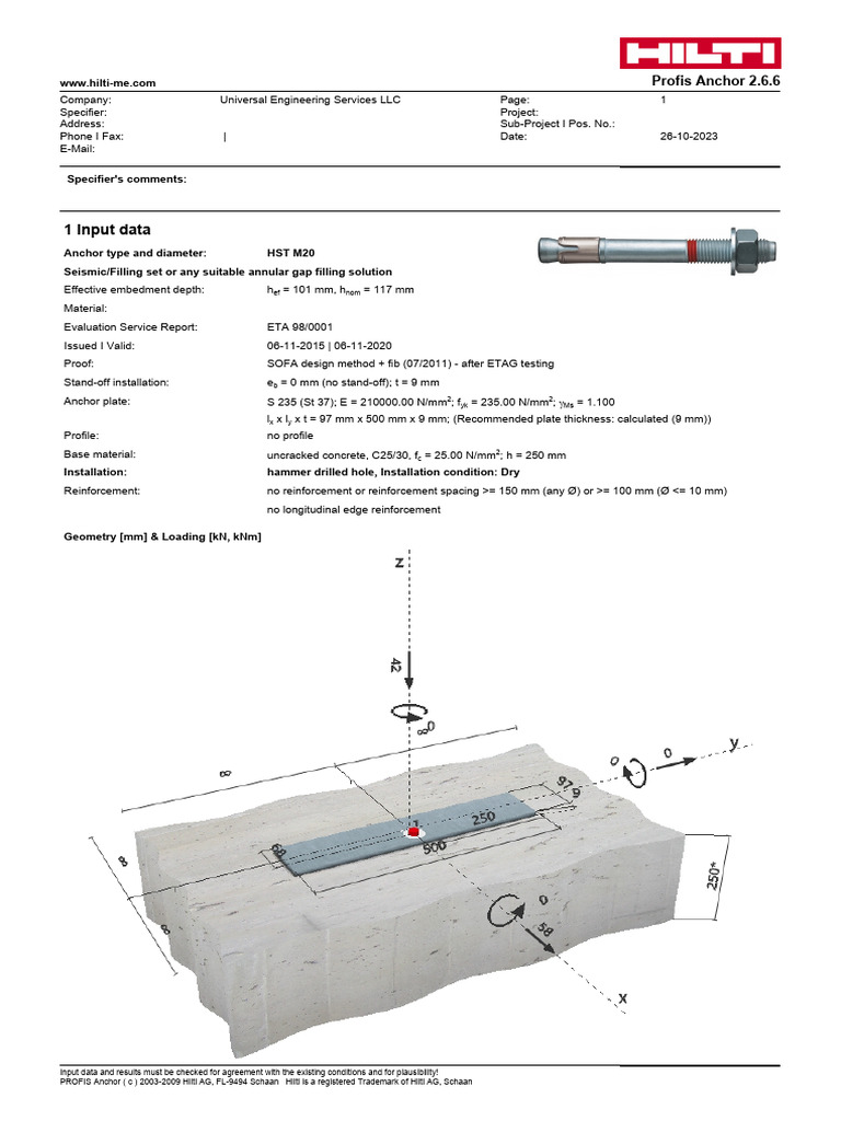 Anchor Bolt Calculation-26.10.23.pa2 | PDF | Structural Engineering