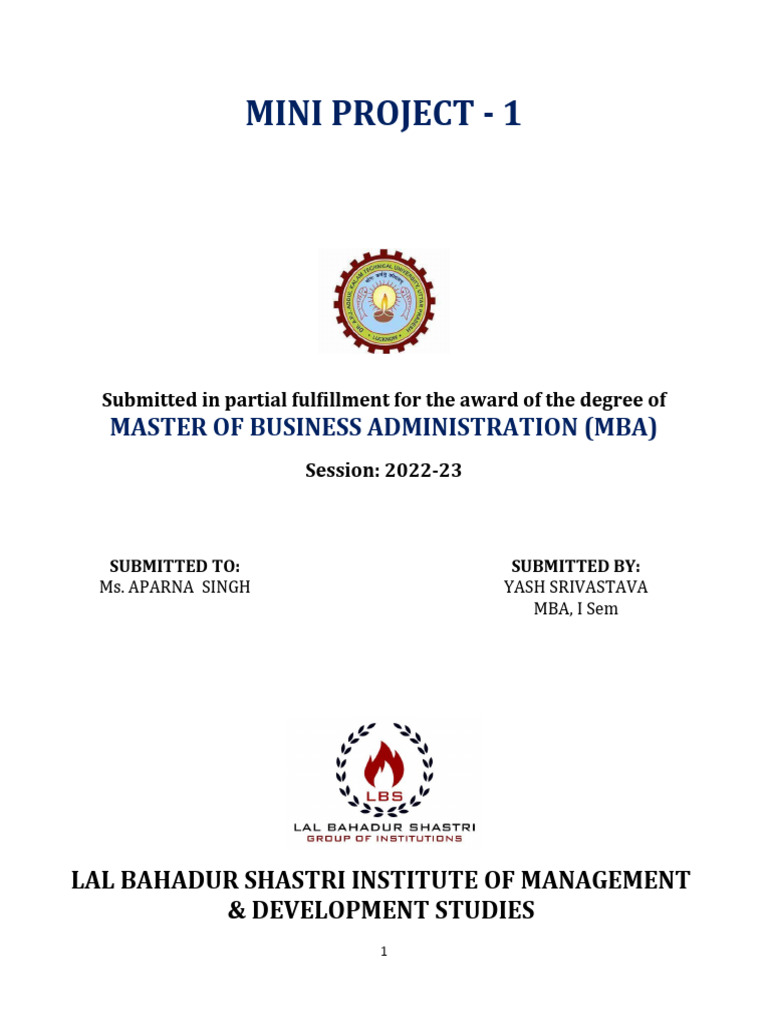 Mini Project Mba | PDF | Electric Motor | Electric Power
