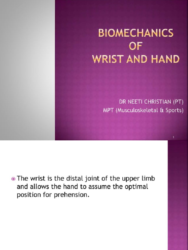 Biomechanics of Wrist Complex 231968902 | PDF