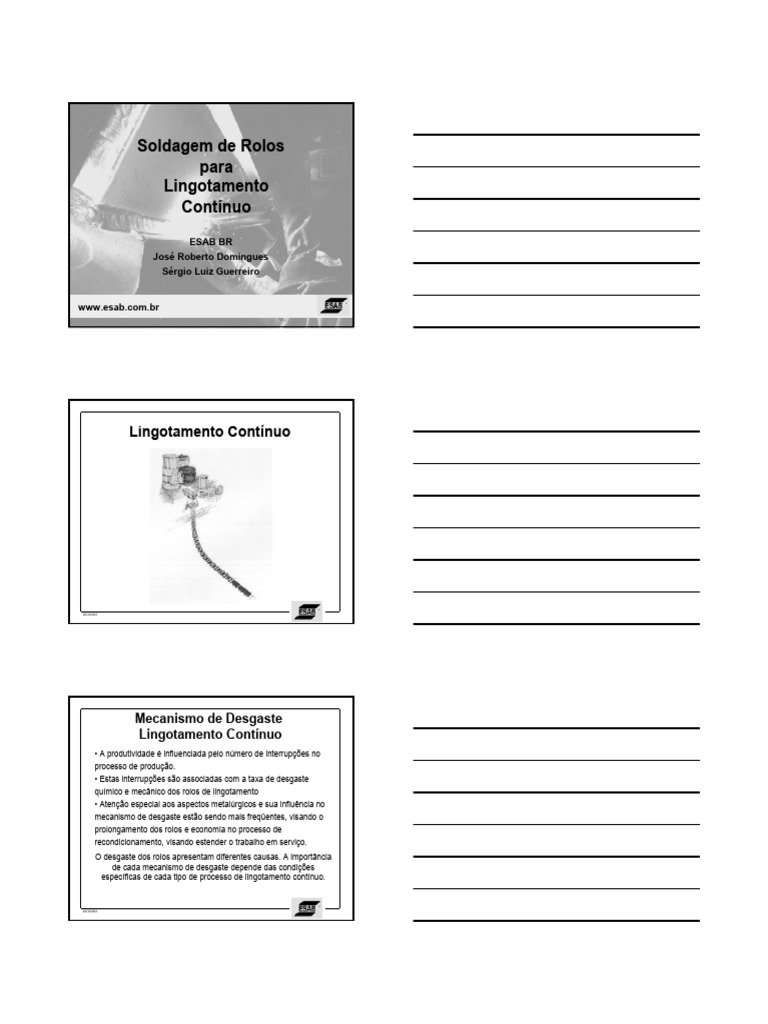 Soldagem de Rolos Para Lingotamento Contínuo - Notas_pt | Download grátis PDF | Vestir-se | Corrosão