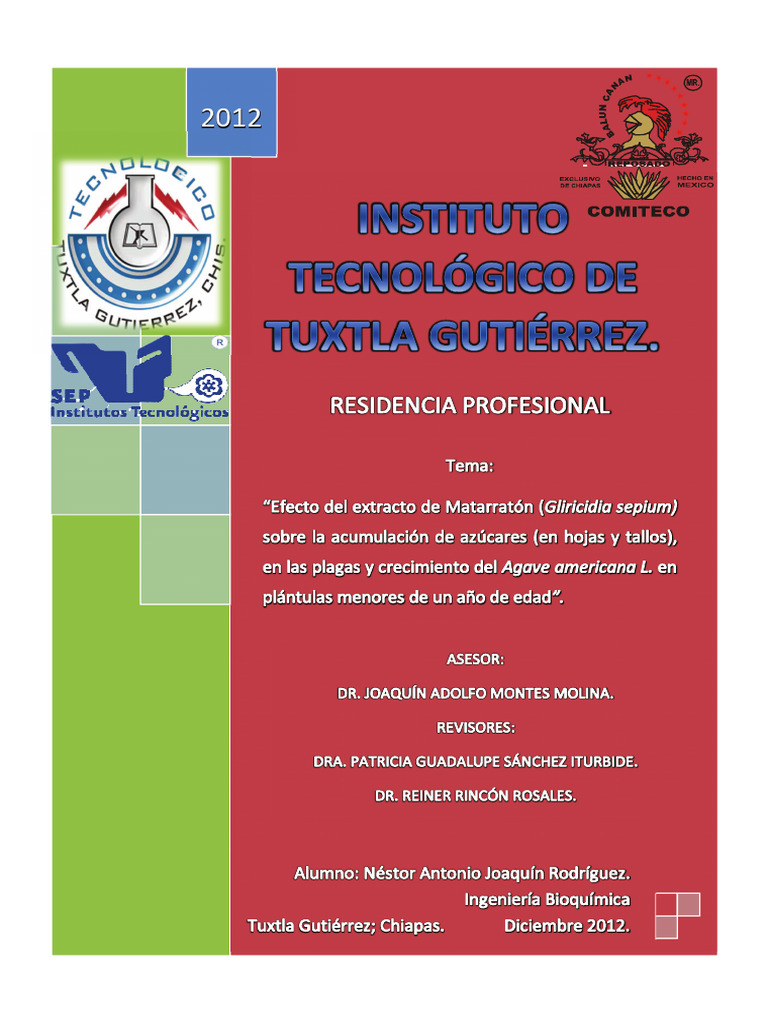 Efecto Del Extracto de Matarratón, Gliricidia Sepium, Sobre La ...