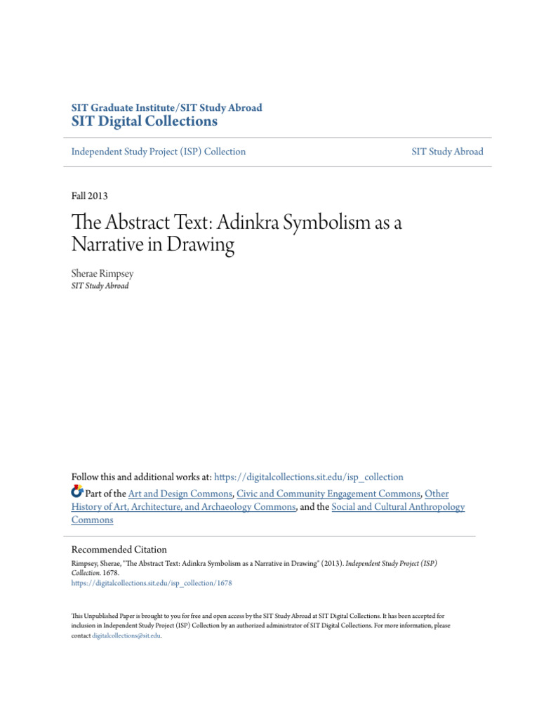 The Abstract Text - Adinkra Symbolism As A Narrative in Drawing | PDF ...