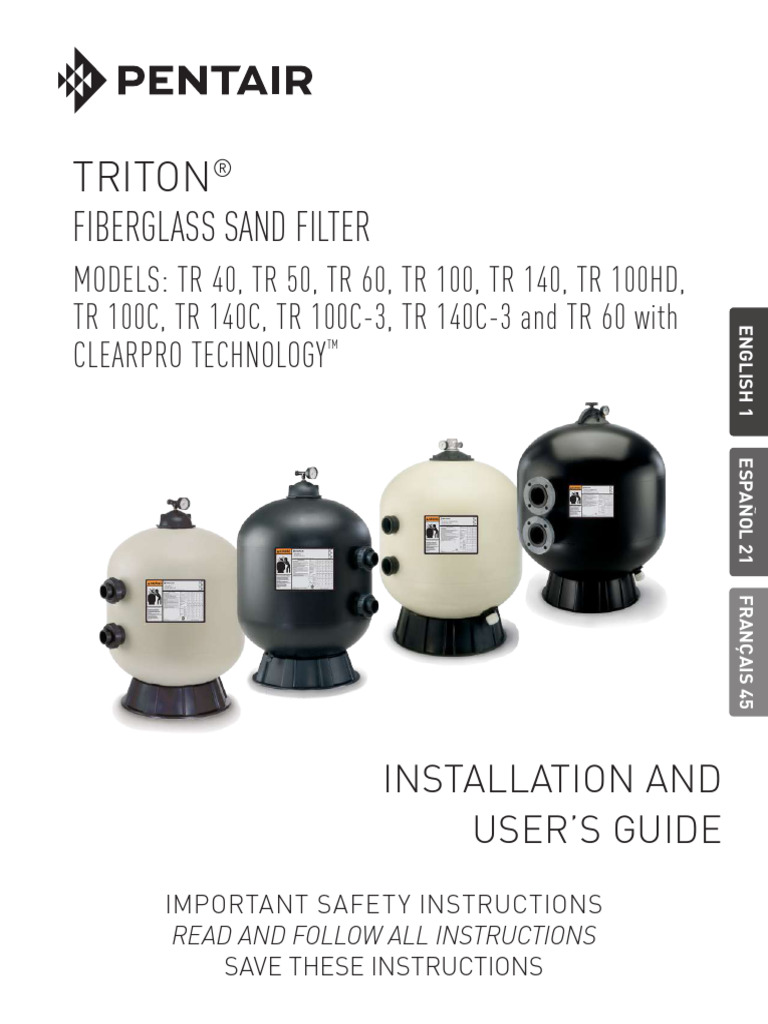Triton II Sand Filter Installation Guide | PDF | Filtration | Pump