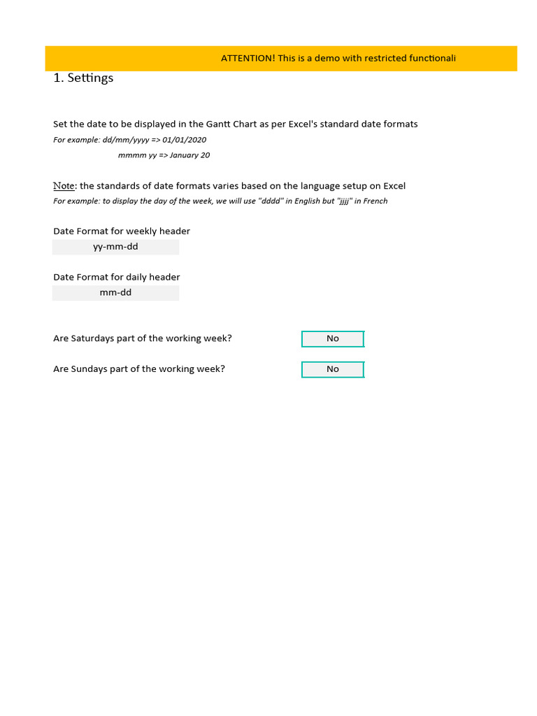 Demo - Gantt Chart Excel Template | PDF | Festival | Entertainment Events