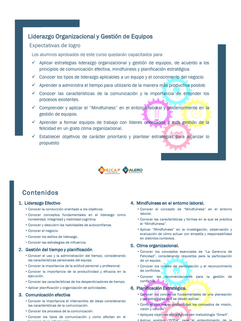 Temario - Liderazgo Organizacional y Gestión de Equipos | PDF ...