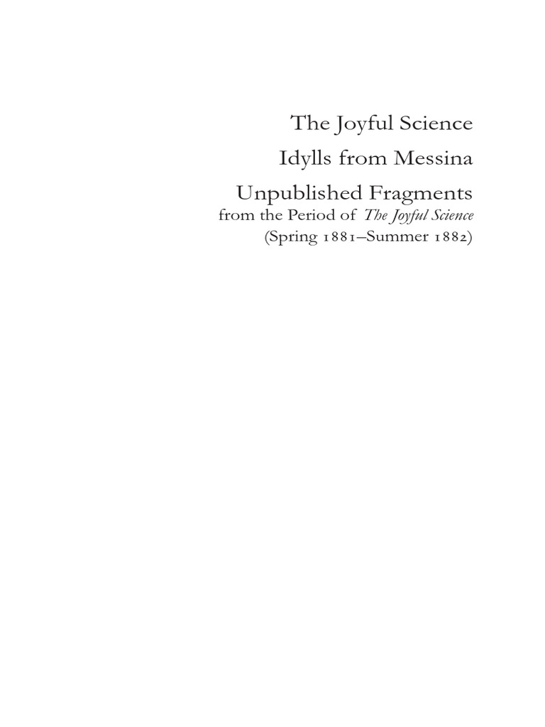 The Joyful Science: Unpublished Fragments | PDF | Truth | Metaphysics