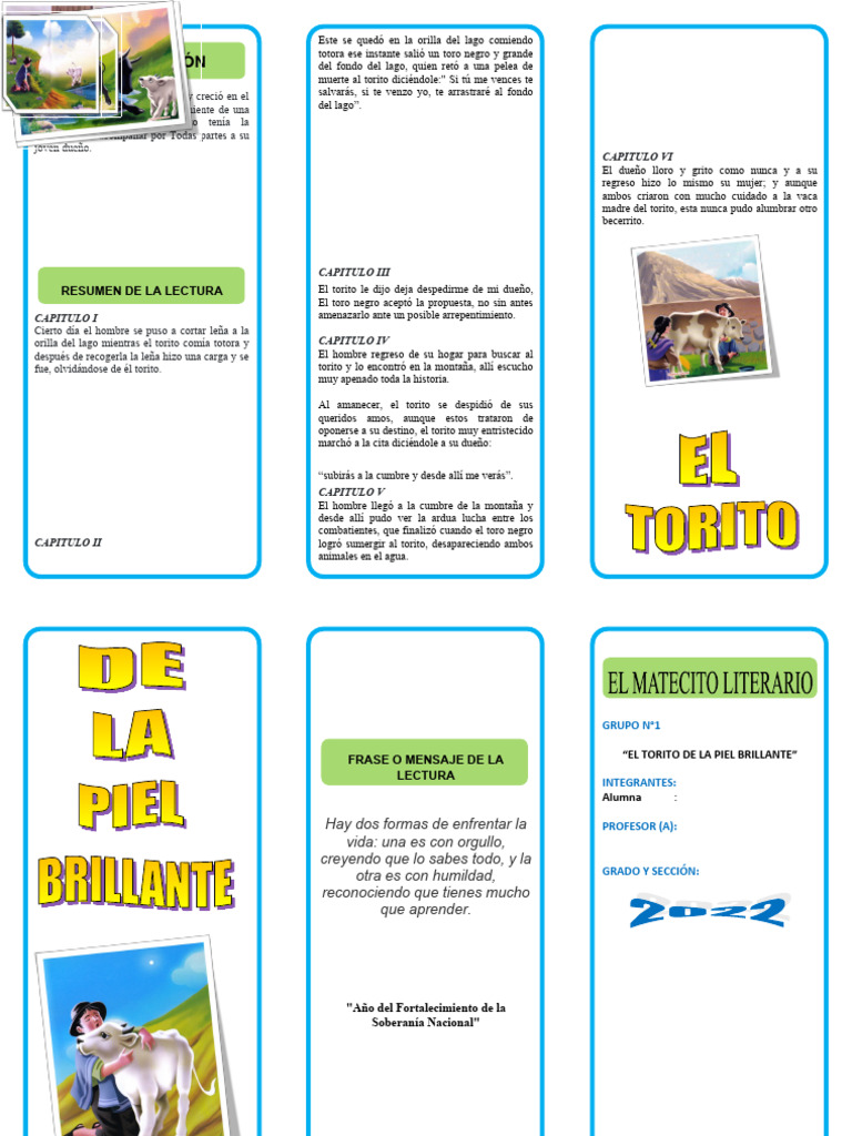 TRIPTICO AFICHE FINAL EL TORITO DE LA PIEL BRILLANTE | PDF