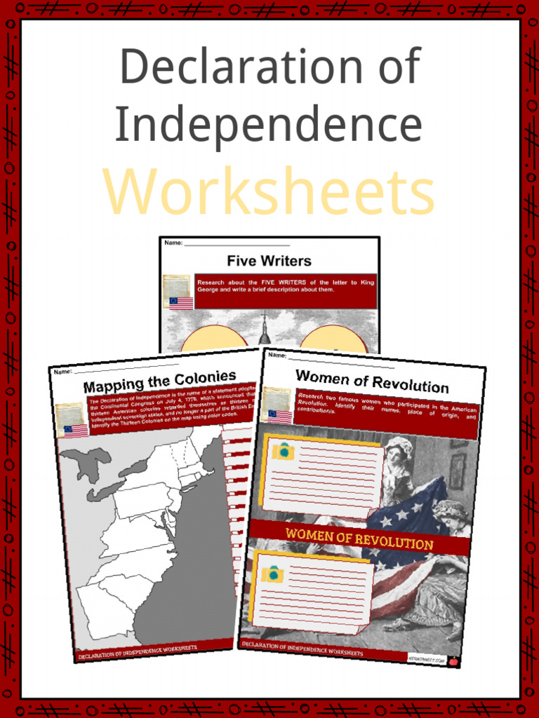 Sample Declaration of Independence Worksheets | PDF | United States ...