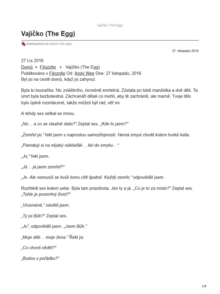 Kzamysleni - Cz-Vajíčko The Egg | PDF