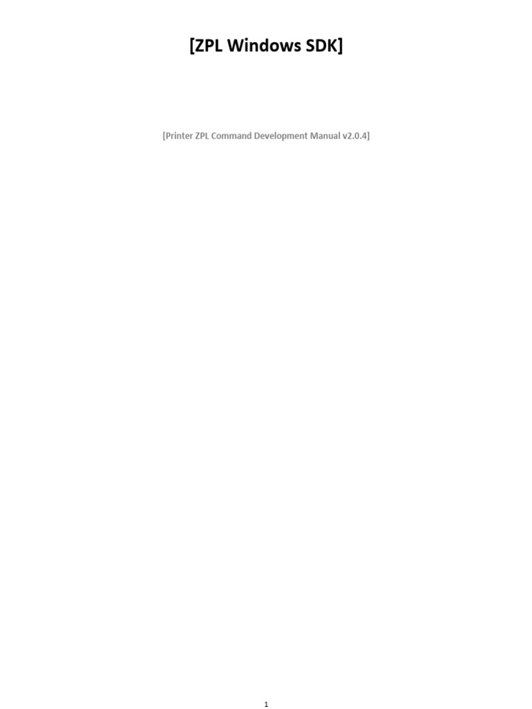 Zpl Windows Sdk Manual Pdf Parameter Computer Programming Code