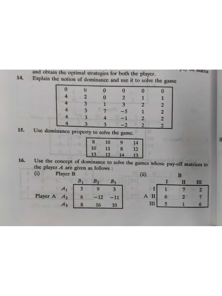 Dominance & Graphical Method based Questions | PDF