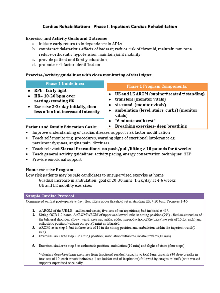 Cardiac Rehabilitation | PDF | Strength Training | Blood Pressure