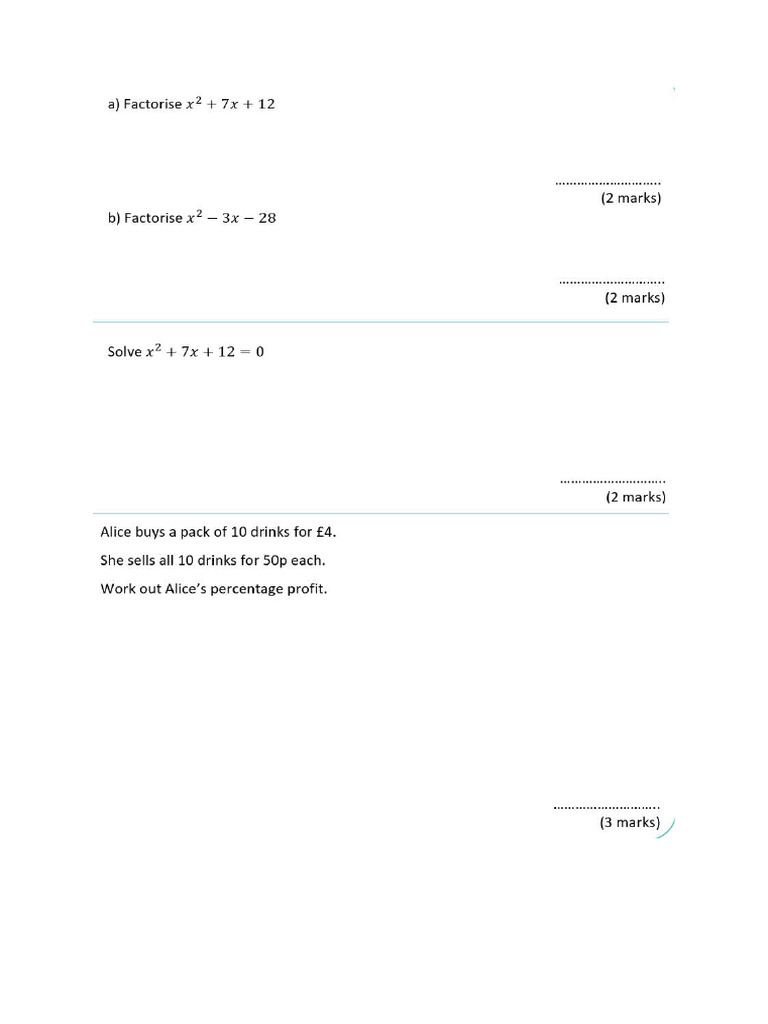 math past paper 10 pages | PDF
