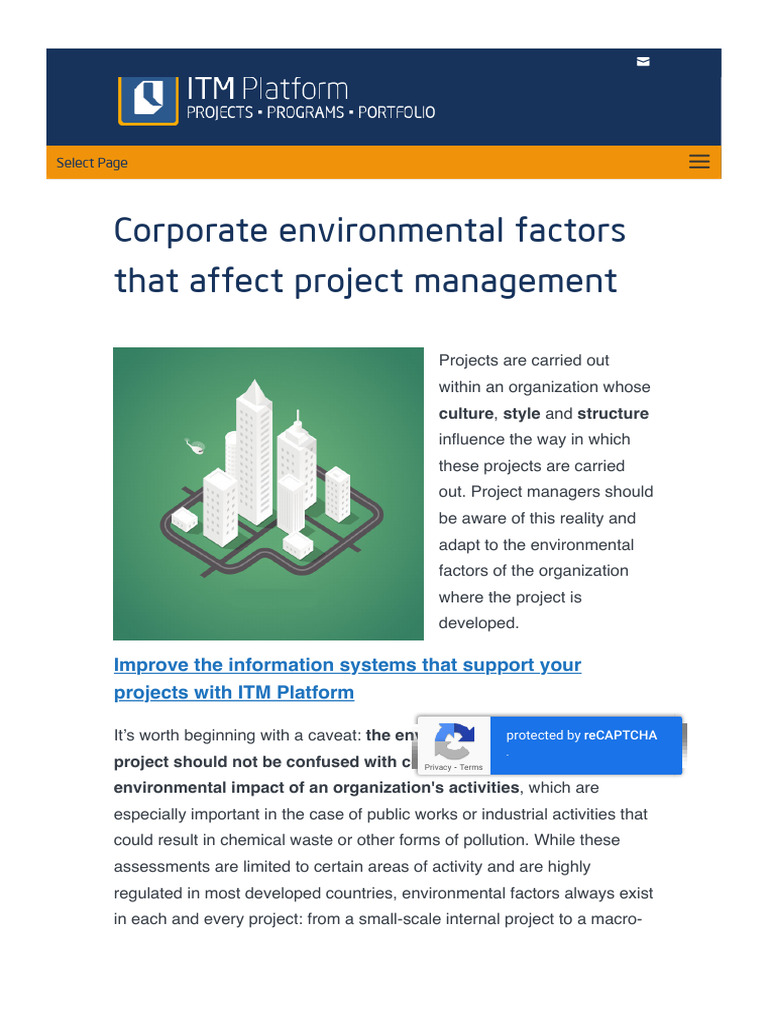 Corporate Environmental Factors That Affect Project Management | PDF ...