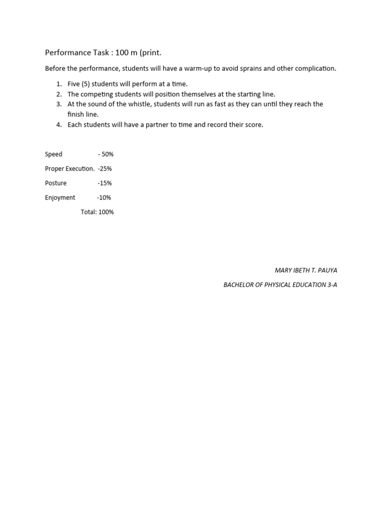 Performance Task Rubric | PDF