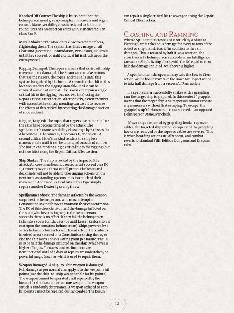 Theatre of The Mind Ship Combat Rules - 13-16 | PDF