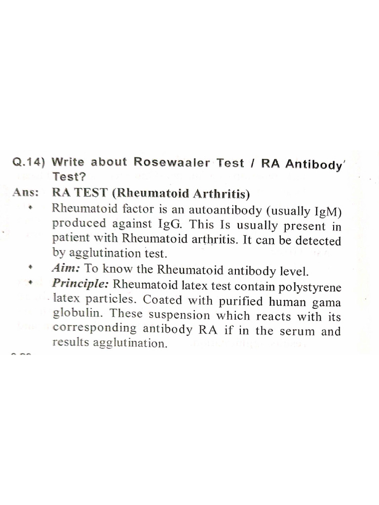 RA Test & CRP Test | PDF