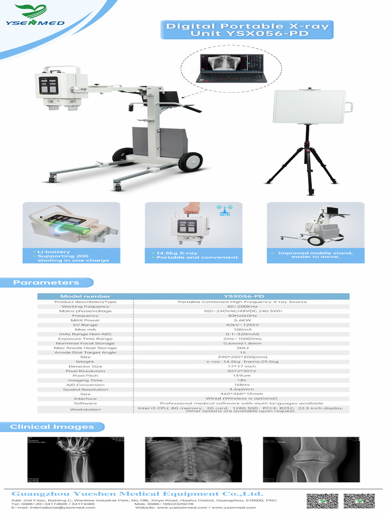 YSX056-PD 5.6kW Digital Portable X-ray Unit | PDF