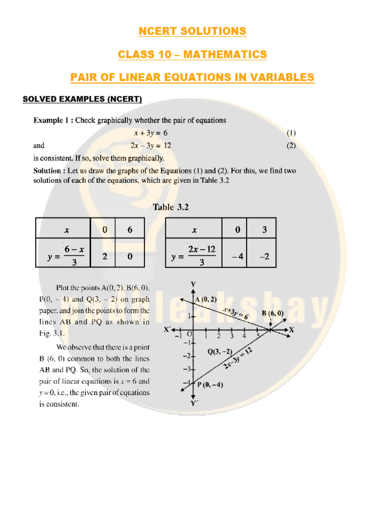 MAT 03 Watermark | PDF | System Of Linear Equations | Equations