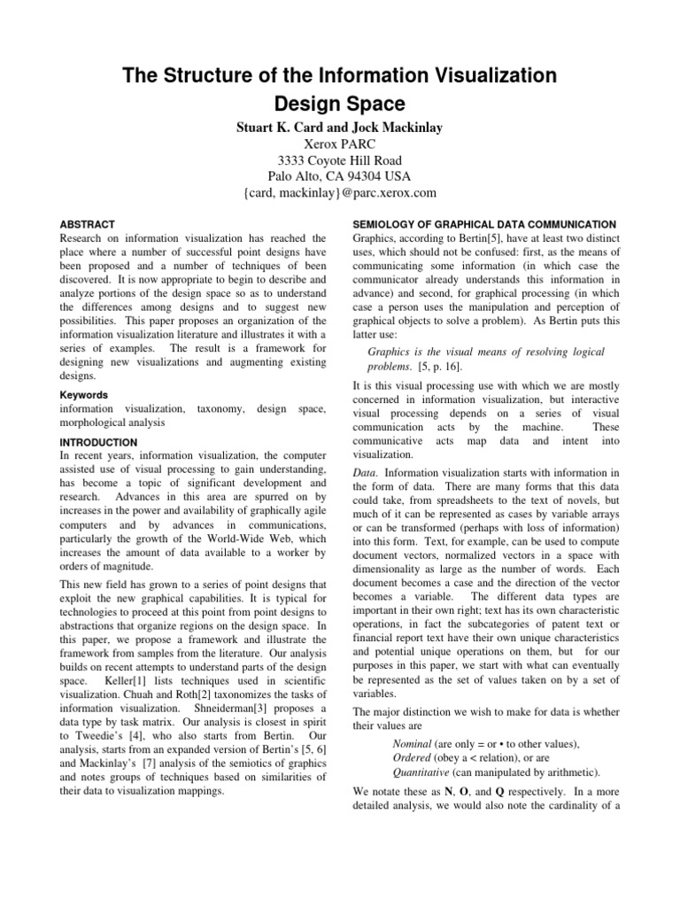 Infovis Design Space Download Free Pdf Visual Cortex