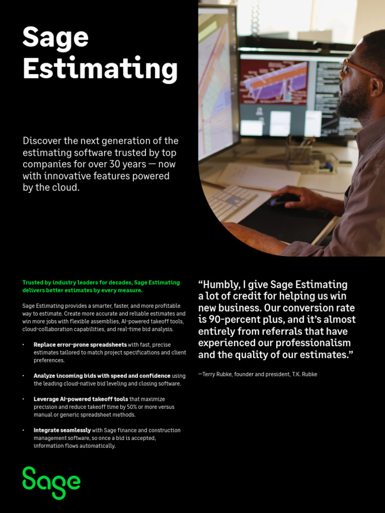 Sage Estimating Brochure | PDF | Concrete | Artificial Intelligence