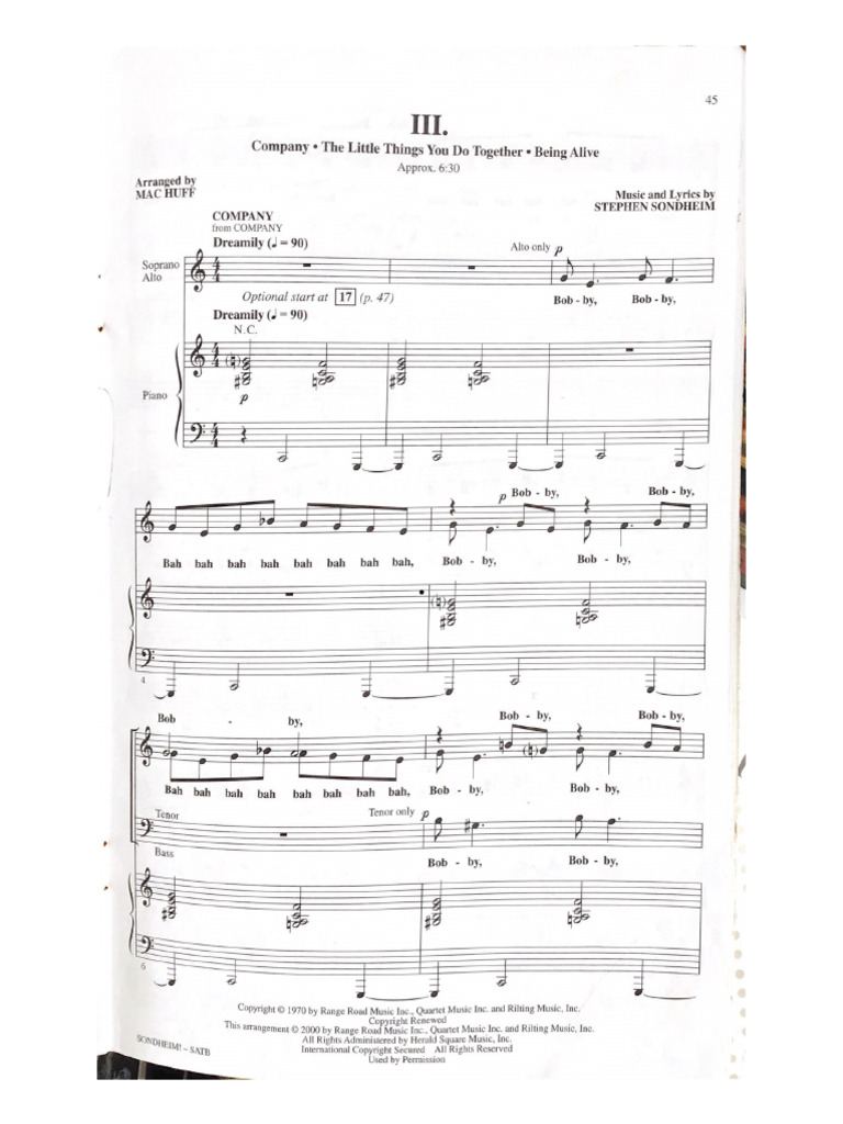 Company - The Little Things You Do Together - Being Alive | PDF