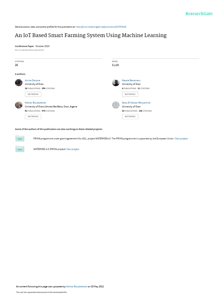 An Iot Based Smart Farming System Using Machine Learning Pdf