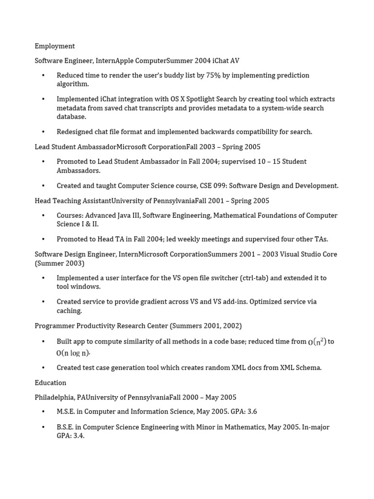McDowell CV Template | PDF | Software | Computer Science McDowell CV Template | PDF | Software | Computer Science