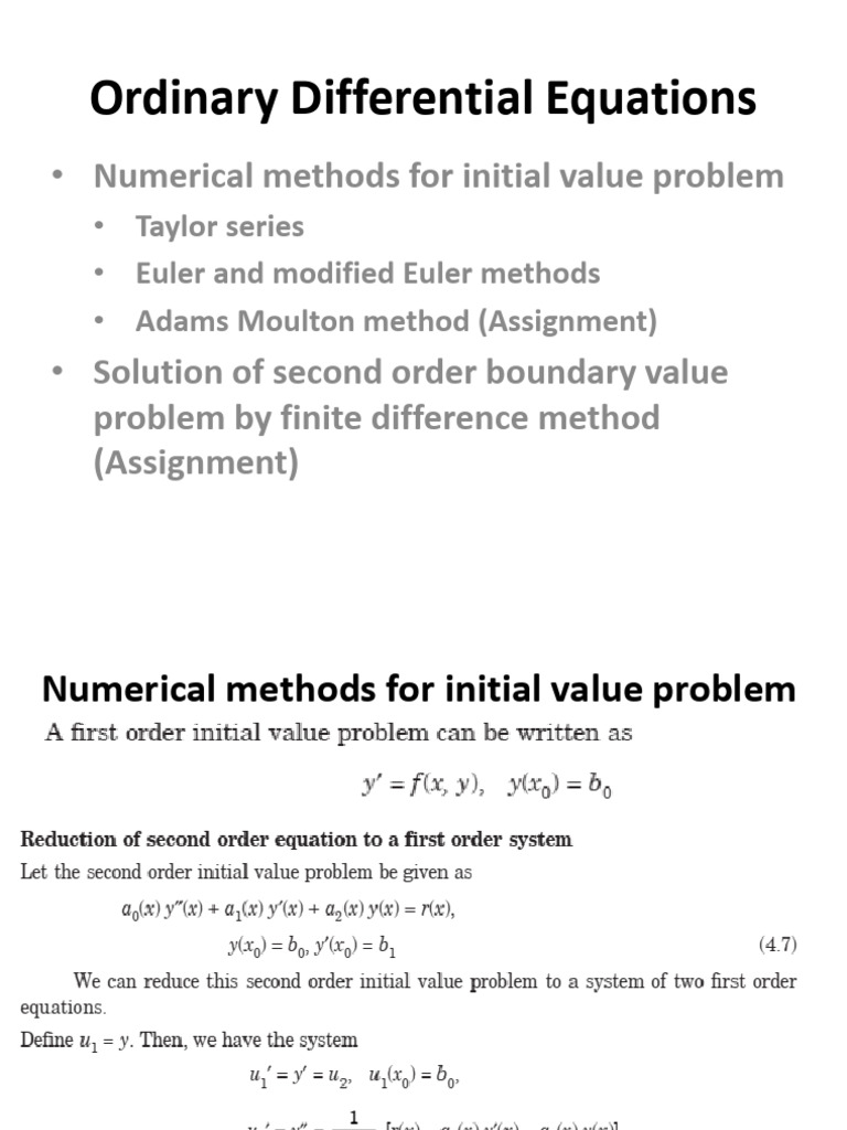 Numerical Methods for ODEs | PDF