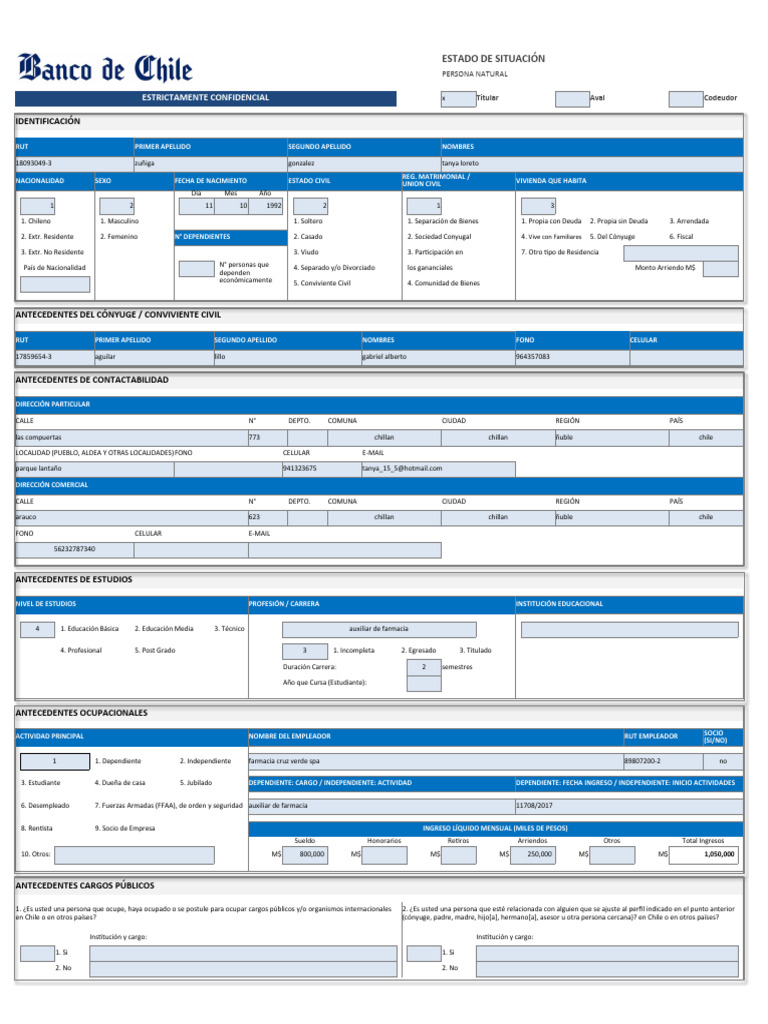 Estado de Situacion BCH | PDF | Bancos