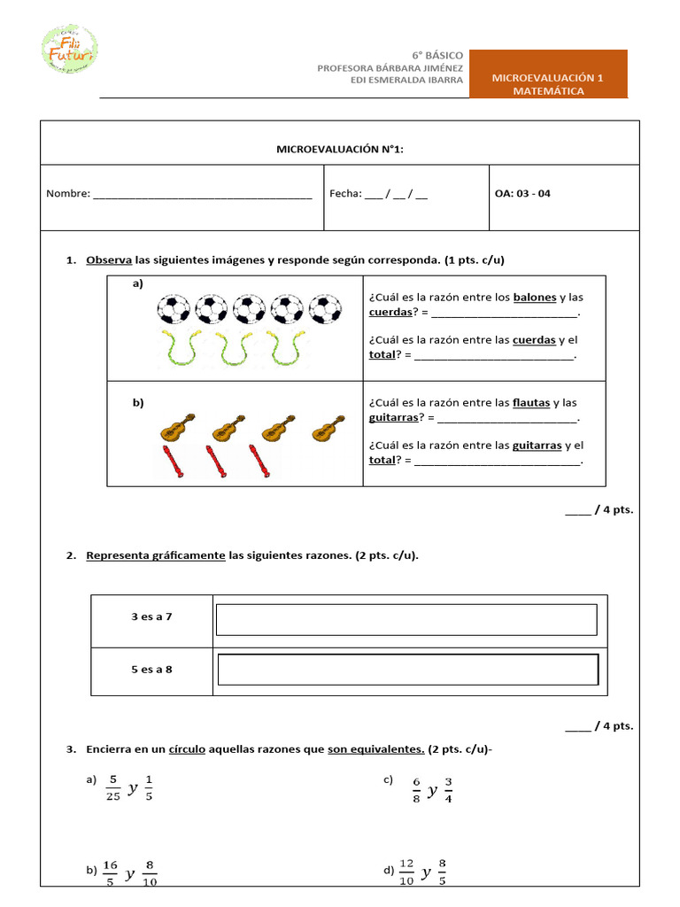 Evalaucion 6to Basico | PDF