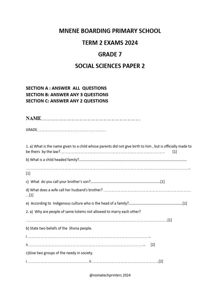 GRADE 7 Social Sciences 2 | PDF | Marriage | Social Institutions