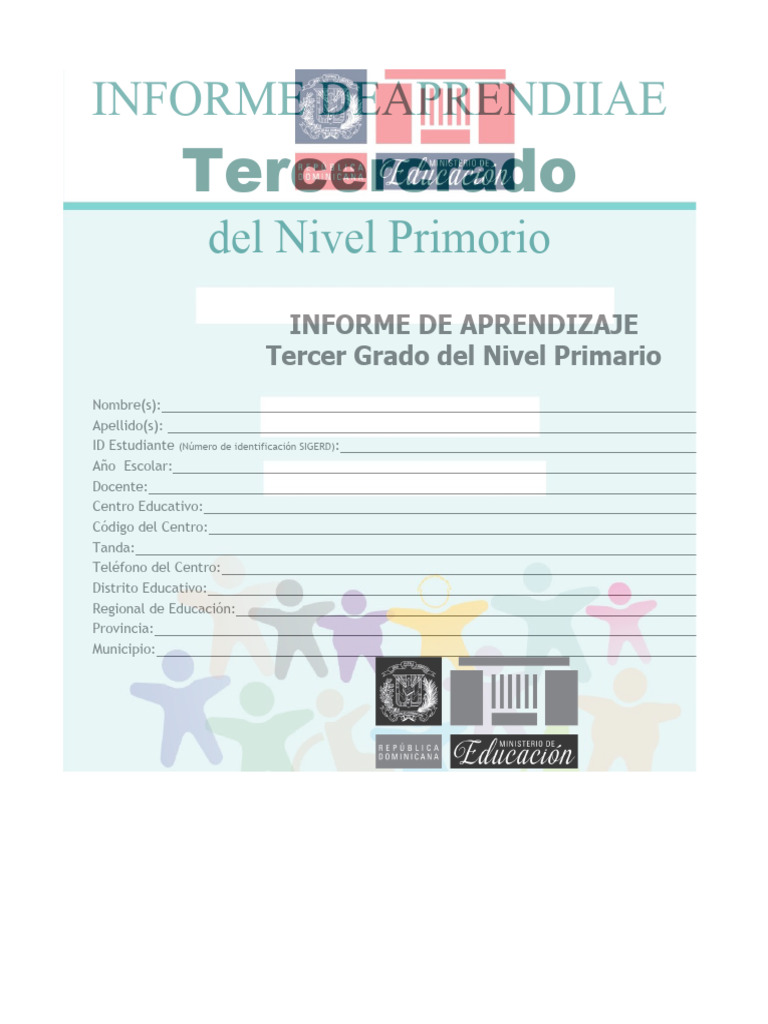 Informe de Aprendizaje 3er Gradopdf | PDF | Evaluación | Aprendizaje