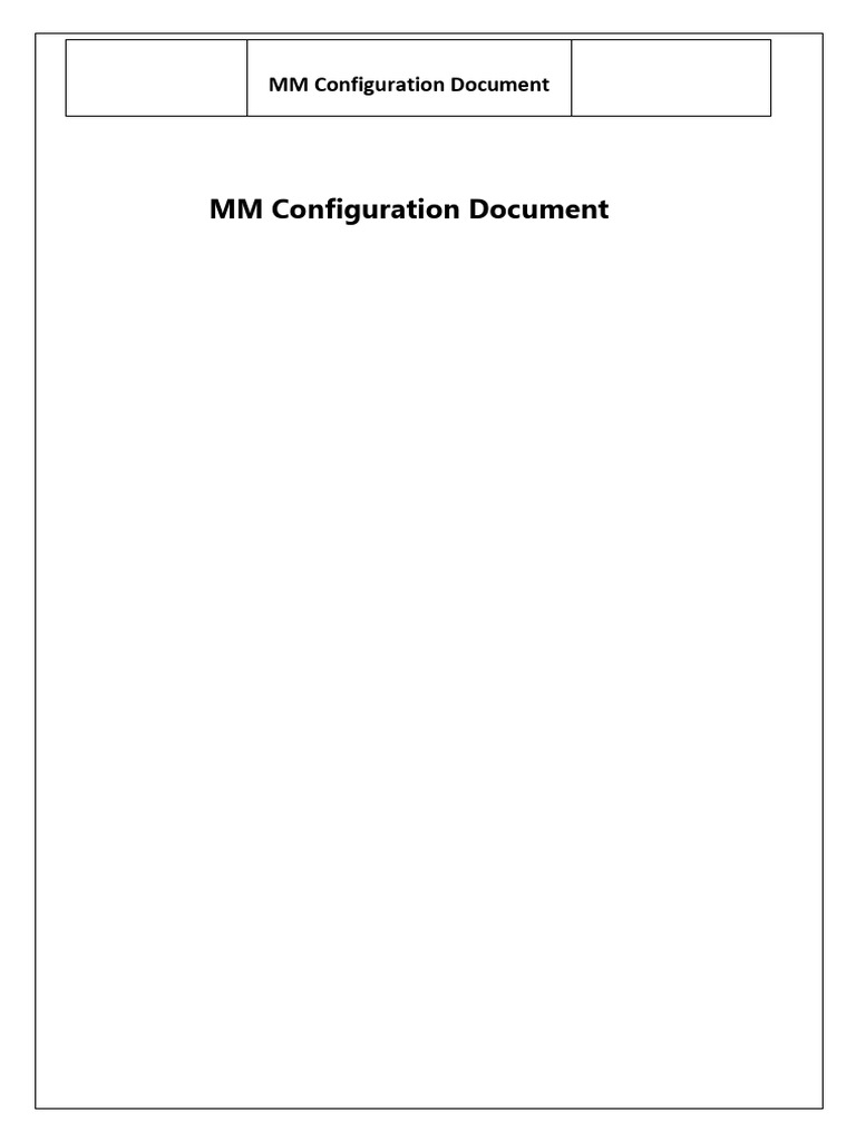SAP MM Configuration Overview | PDF | Invoice | Logistics