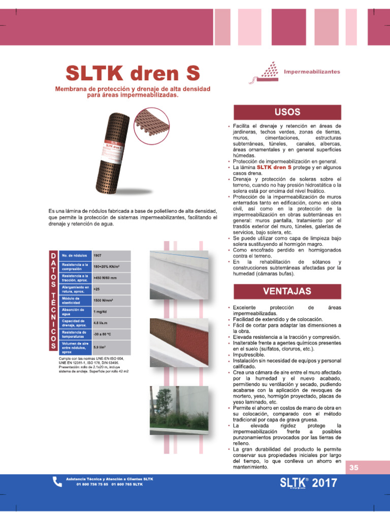 FICHA TECNICA SLTK-dren-S | PDF