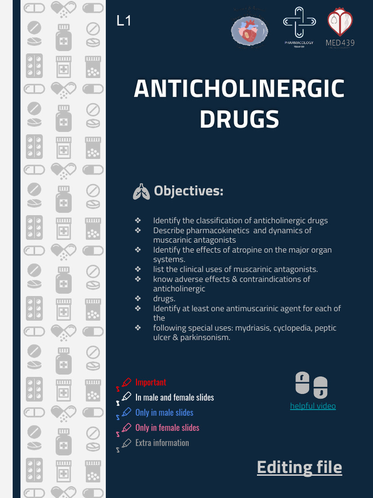 1-ANTICHOLINERGIC DRUGS | PDF