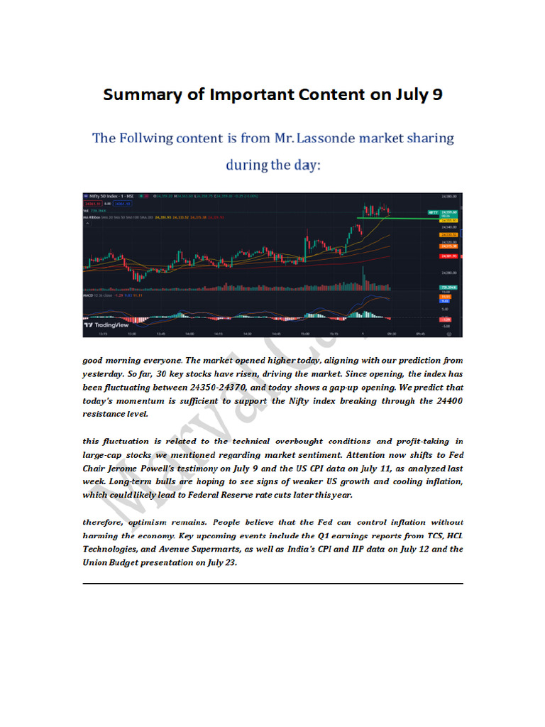 Summary of Important Content On July 9 | PDF