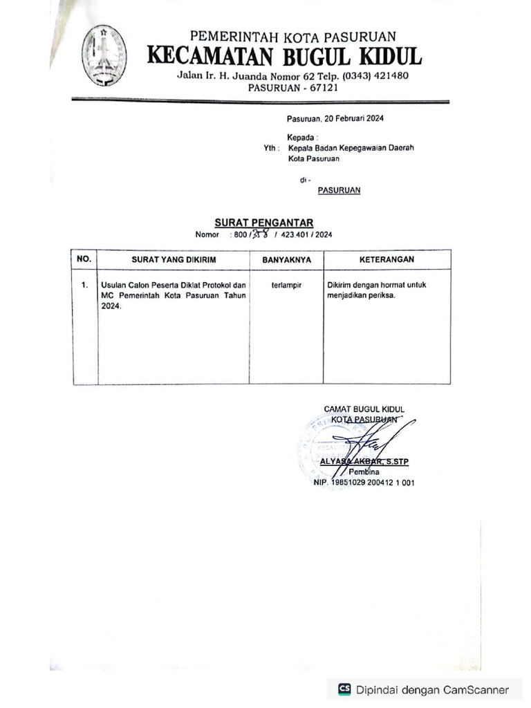 Calon Peserta Diklat Protokol Dan MC Pemkot Tahun 2024 | PDF