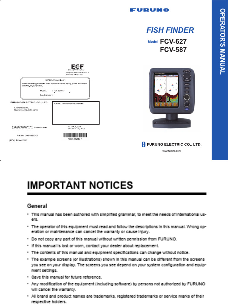 FURUNO Equipment User Manual | PDF | Menu (Computing) | Liquid Crystal ...