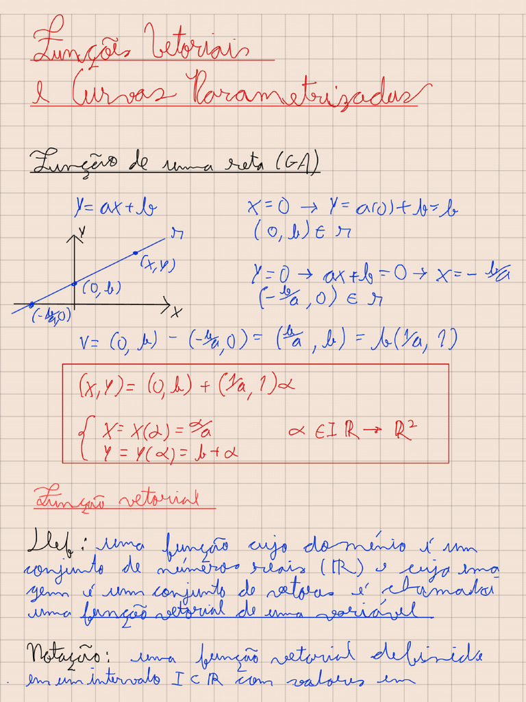 1303 Funções Vetoriais e Curvas Parametrizadas - 240320 - 132755 | PDF