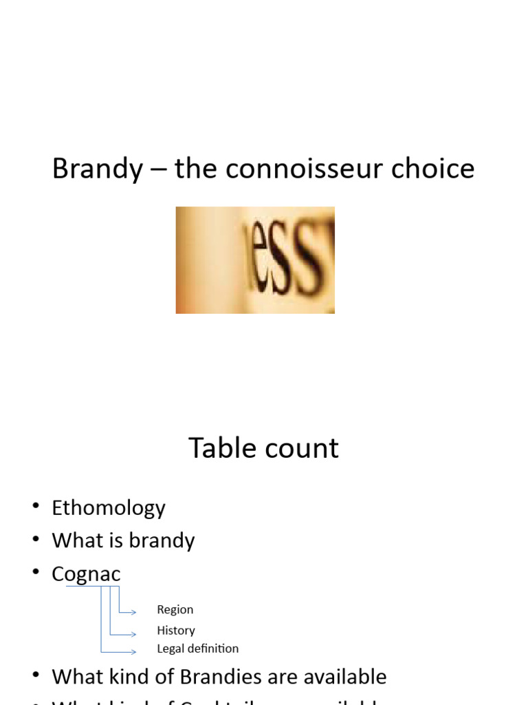 Brandy - The Connoisseur Choice | PDF | Brandy | Alcoholic Drinks