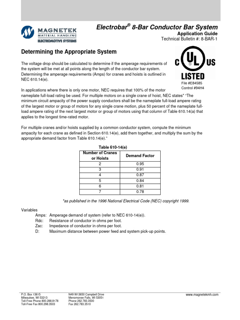 Electrobar 8-Bar Application Guide | PDF | Electrical Wiring | Fuse (Electrical)