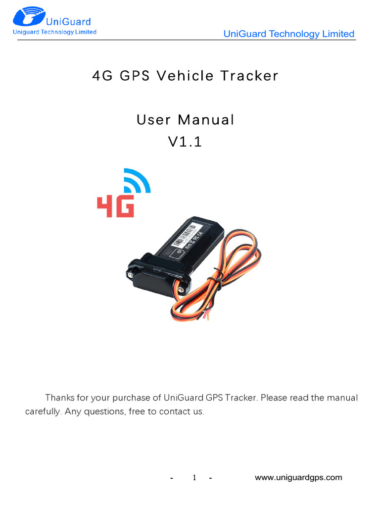 UniGuard 4G GPS Tracker User Manual | PDF | Lte (Telecommunication ...