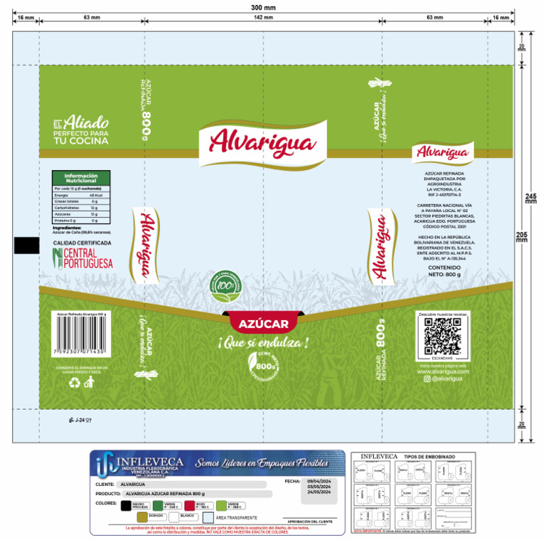 Azúcar Alvarigua 800 G ARTE 2024 Rep 245-01 | PDF