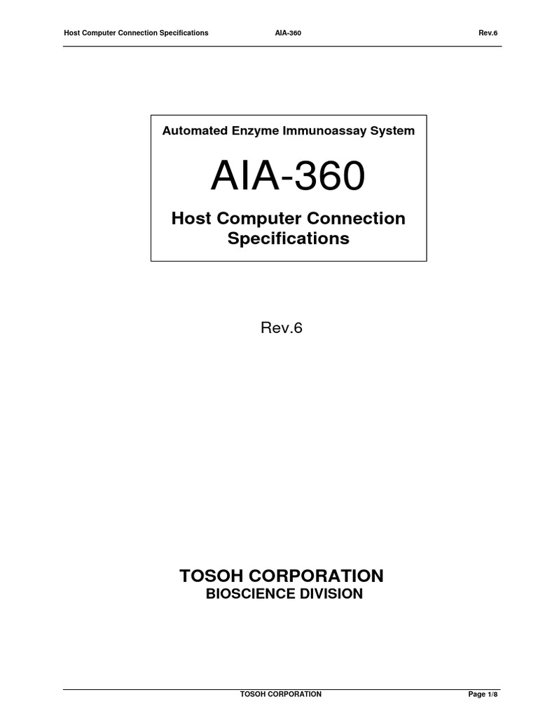 AIA-360 Host Computer Connection Specifications Rev.6 | Download Free ...