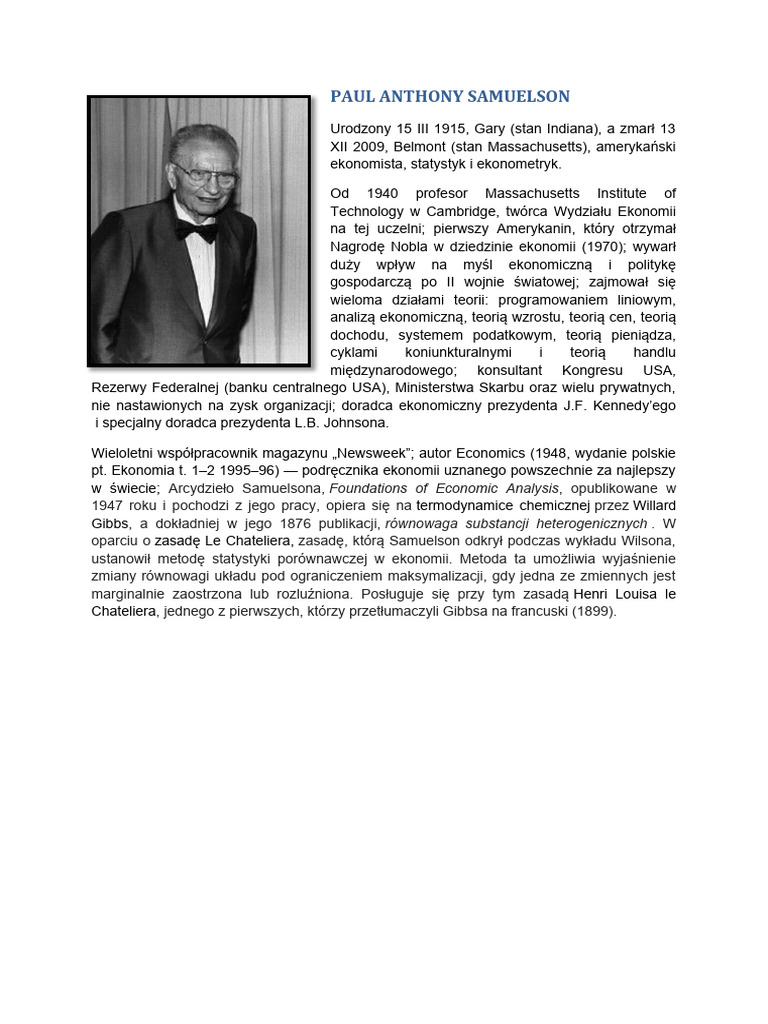 Paul Anthony Samuelson | PDF