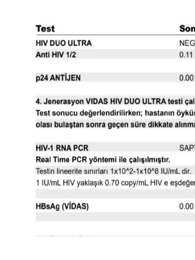 Hiv Test Sonucu | PDF