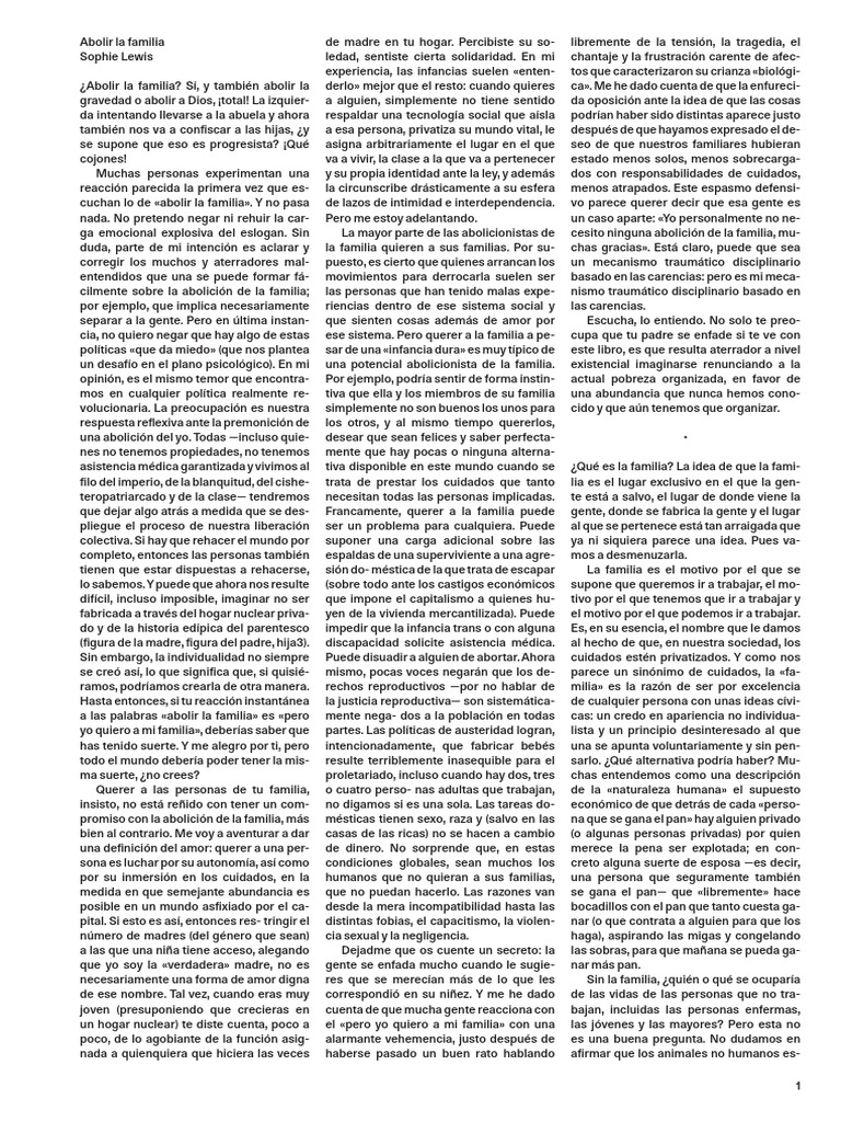 ABOLIR LA FAMILIA | PDF | Amor